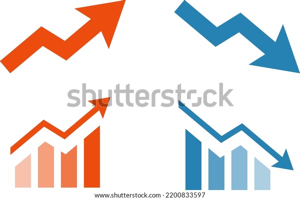 Arrow Chart Diagram Icon Set Stock Vector (Royalty Free) 2200833597 ...