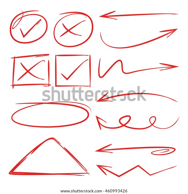 flèche, liste de vérification, ensemble de : image vectorielle de stock ...