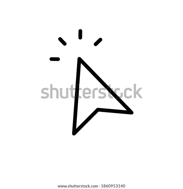 Arrow Click Icon Clicking Cursor Linear Stock Vector (Royalty Free ...