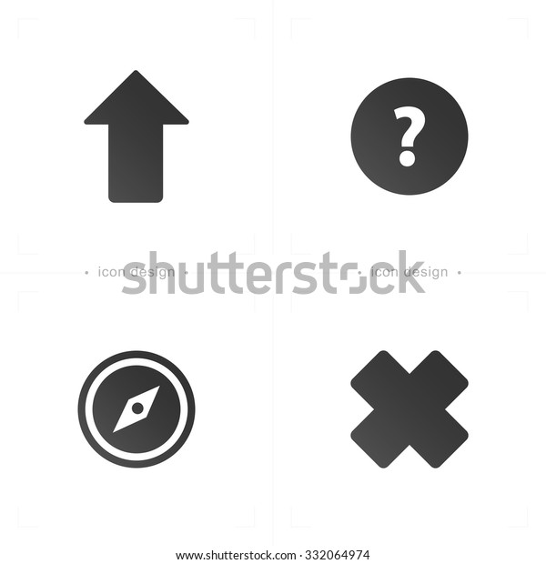 Arrow Compass Cross Question Symbol Icons Stock Vector (Royalty Free ...