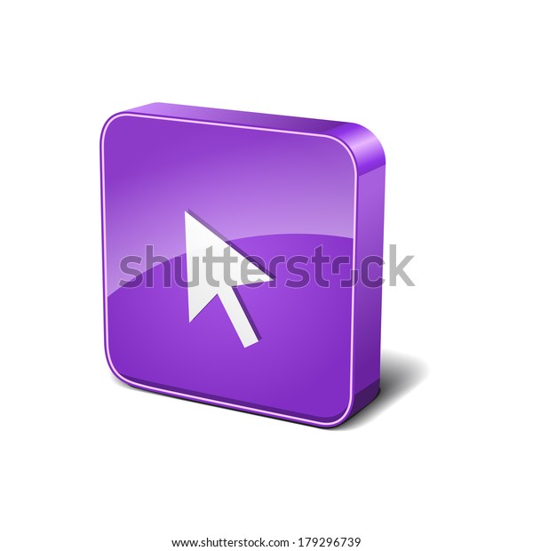 Arrow Cursor 3d Rounded Corner Violet Stock Vector (Royalty Free ...