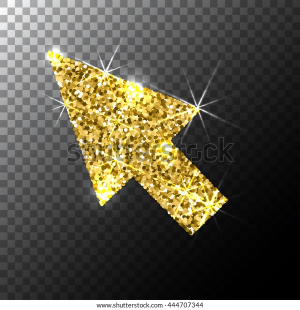Arrow Cursorgold Glitter Icon Web Sparkles Stock Vector (Royalty Free ...