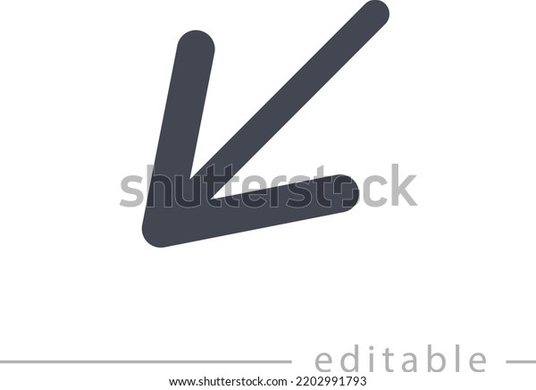 Arrow Diagonally Lower Left Corner Line Stock Vector (Royalty Free ...