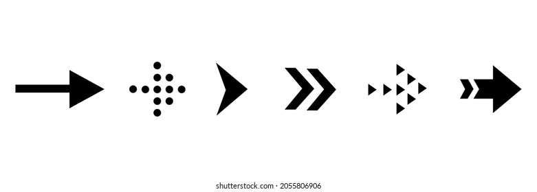 Arrow Direction Symbol Consists Six Shapes Stock Vector (Royalty Free ...