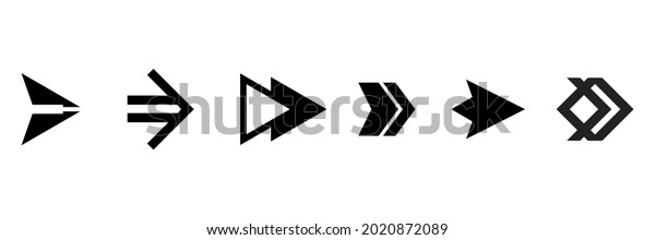 Arrow Direction Symbols Six Different Shapes Stock Vector (Royalty Free ...