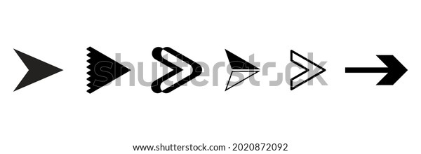 Arrow Direction Symbols Six Different Shapes Stock Vector (Royalty Free ...