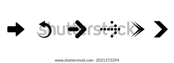 Arrow Direction Symbols Six Different Shapes Stock Vector (Royalty Free ...
