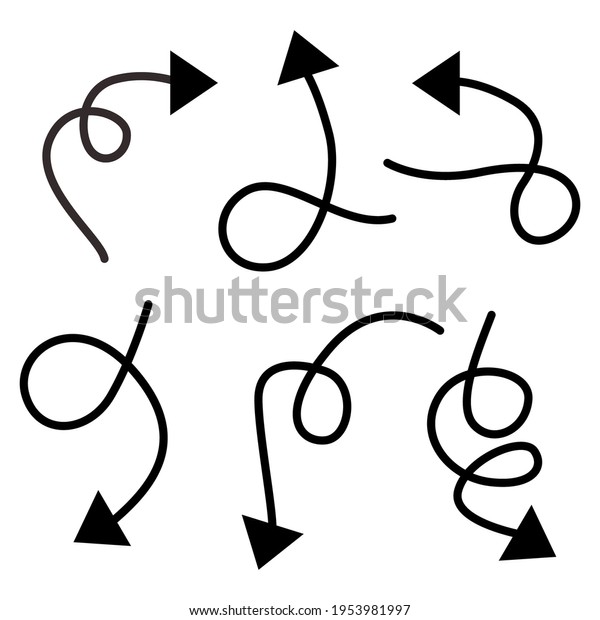 Arrow Direction Symbols Twelve Different Shapes Stock Vector (Royalty ...