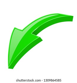 Green Arrow 3d Glossy Icon Vector Stock Vector (Royalty Free) 517257847