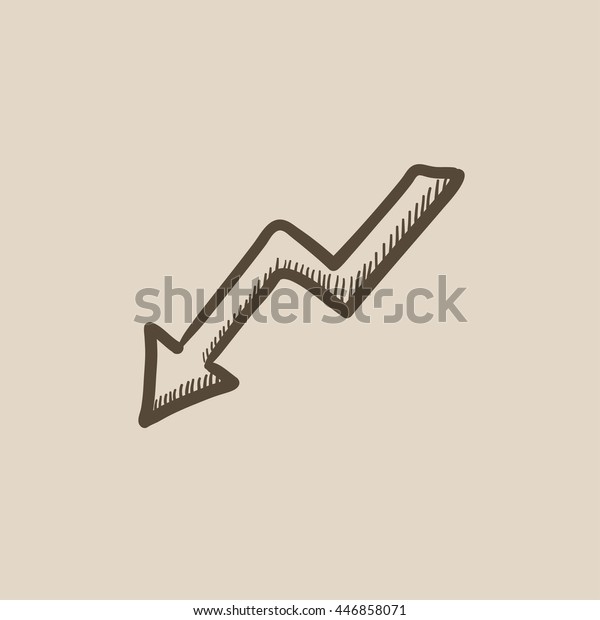 Arrow Downward Vector Sketch Icon Isolated Stock Vector (Royalty Free ...