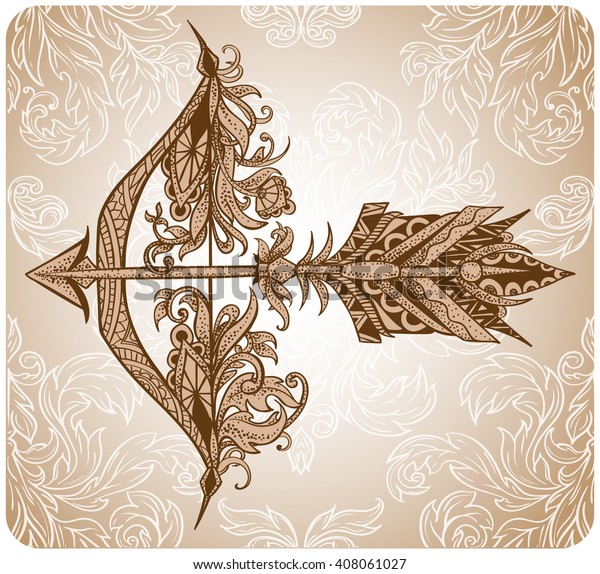 Arrow Feather Bow Archery Graphic Patterns Stock Vector (Royalty Free ...