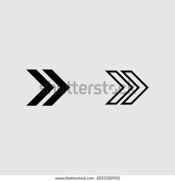 Arrow Fill Outline Icon Set Isolated Stock Vector (Royalty Free ...