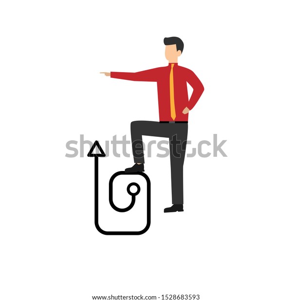 Arrow Flat Cartoon Character Isolated On Stock Vector (Royalty Free ...