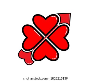 Arrow Four Leaf Clover Illustrator Vector Stock Vector (Royalty Free ...
