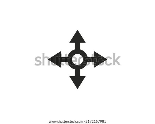Arrow Four Way Direction Icon Vector Stock Vector (Royalty Free ...