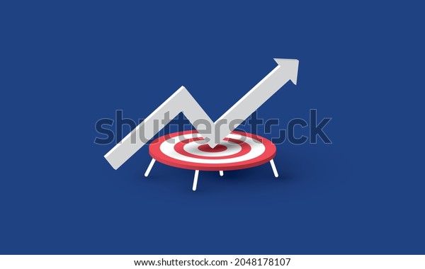 Arrow Graph Chart Jump On Trampoline Stock Vector (Royalty Free ...