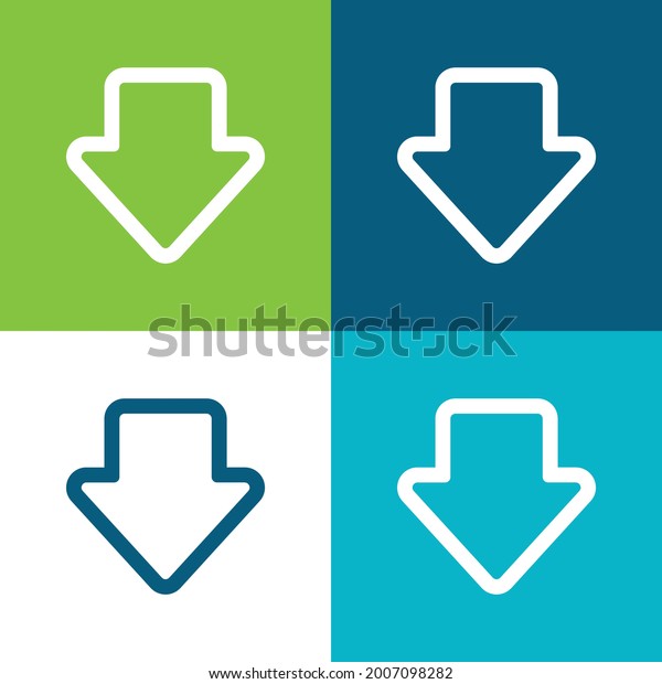Arrow Gross Outline Pointing Down Flat Stock Vector (Royalty Free ...