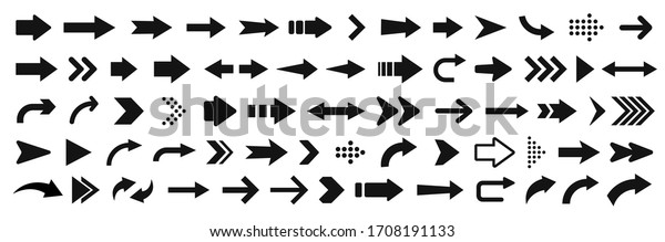 Arrow Icon Mega Set Vector Arrows Stock Vector (Royalty Free ...