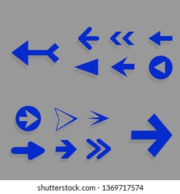 Arrow Icon Set Isolated On Gray Stock Vector (Royalty Free) 1369717574 ...