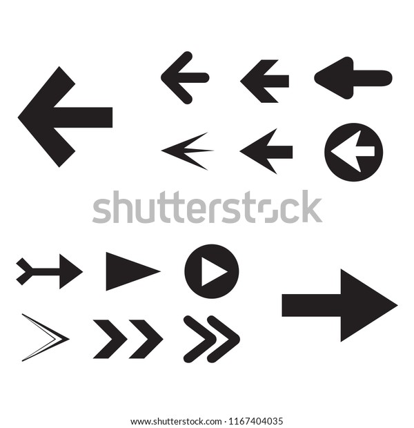 Ensemble d'icône à flèches isolé sur : image vectorielle de stock ...