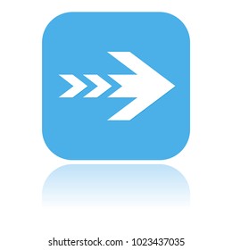 Arrow Icon Square Blue Icon Reflection Stock Vector (Royalty Free ...