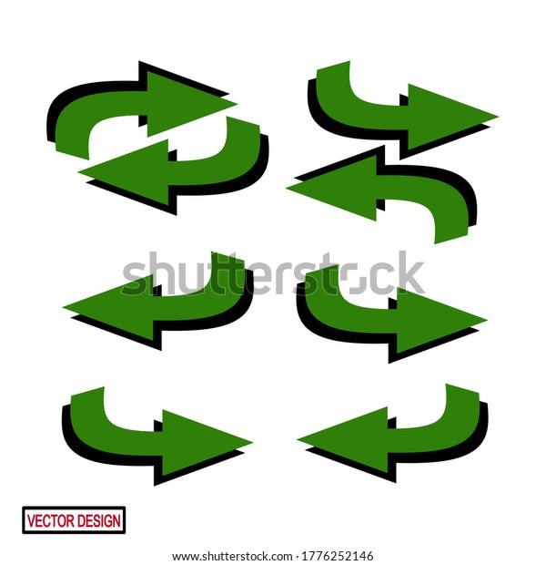 Arrow Icons Flat Style Directive Guide Stock Vector (Royalty Free ...