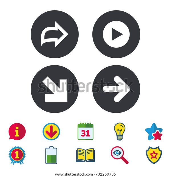Arrow Icons Next Navigation Arrowhead Signs Stock Vector (Royalty Free ...