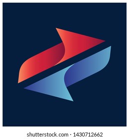 Arrow Illustration Modern Dynamic Logo Design Stock Vector (Royalty ...