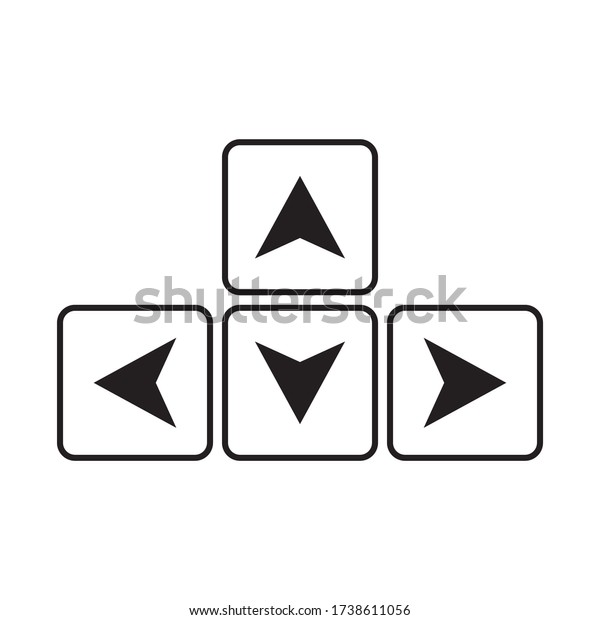 Arrow Keys Buttons On White Backgroundupdownleftright Stock Vector ...