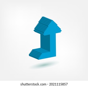 Arrow Level Pixel Symbol Sign Vector Stock Vector (Royalty Free ...