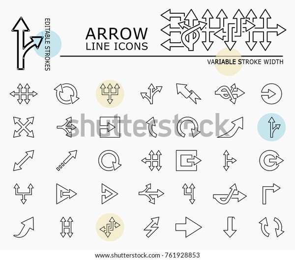 Arrow Line Icons Minimal Nodes Editable Stock Vector (Royalty Free ...