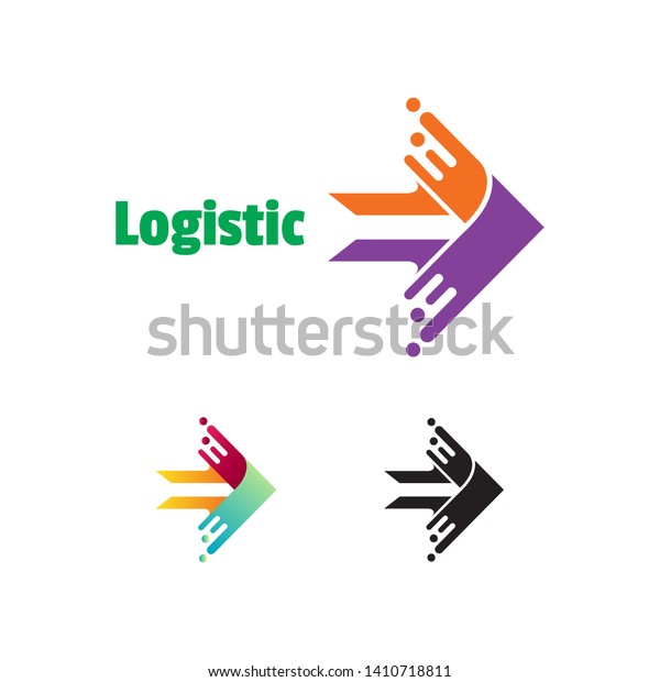 Arrow Logo Fast Logistic Template Stock Vector (Royalty Free) 1410718811