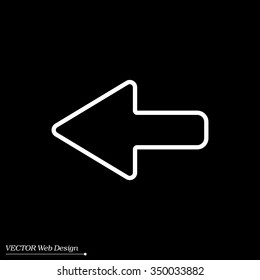 Arrow Points Left Line Icon Stock Vector (Royalty Free) 350033882 ...