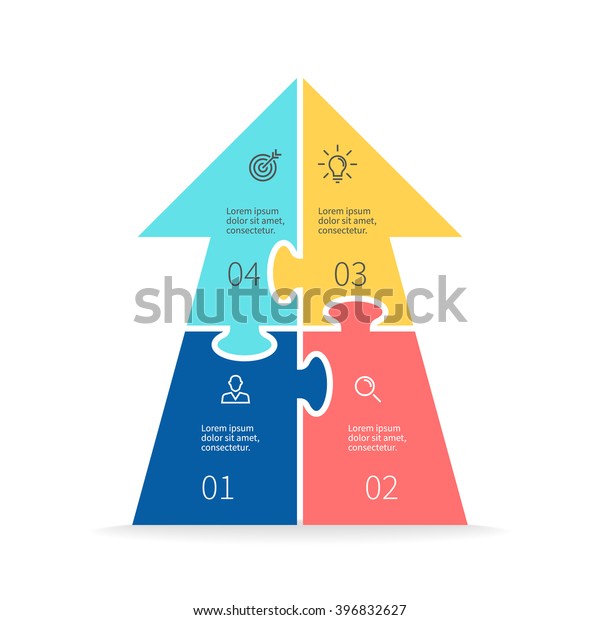 Arrow Puzzle Chart Diagram 4 Steps Stock Vector (Royalty Free ...