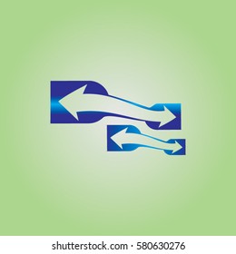 Arrow Right Left Logo Stock Vector (Royalty Free) 580630276