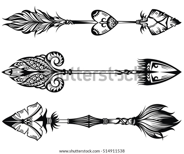 Arrow Set Native American Indian Styleboho Stock Vector (Royalty Free ...