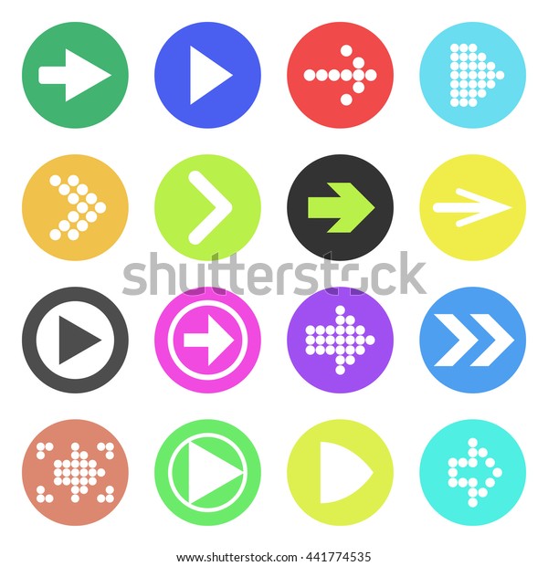 Arrow Sign Icon Set Flat Style Stock Vector (Royalty Free) 441774535 ...