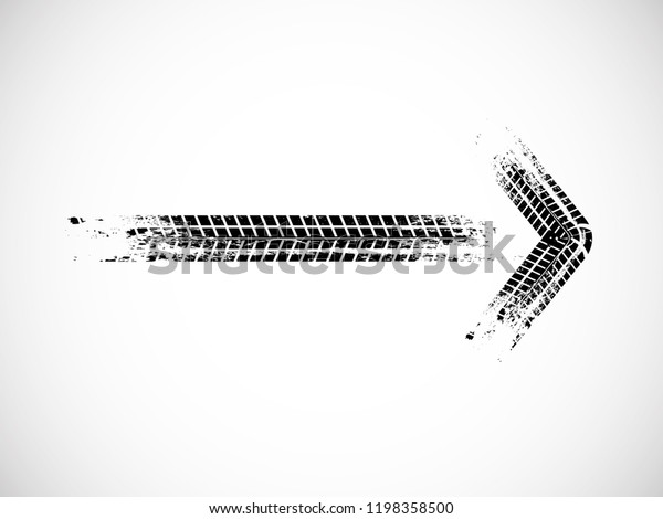 Arrow sign .Vector Print Textured Tire Track . Design Element .Bike ...