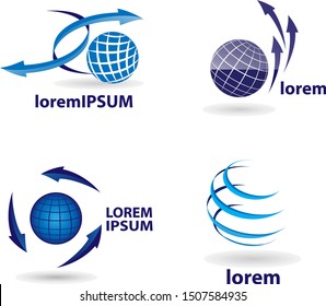 Arrow Sphere Logo Set Isolated On Stock Vector (Royalty Free) 1507887158