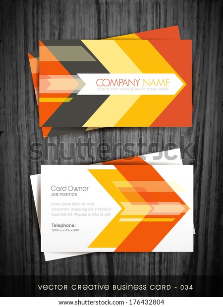 Arrow Style Business Card Vector Design Stock Vector (Royalty Free ...