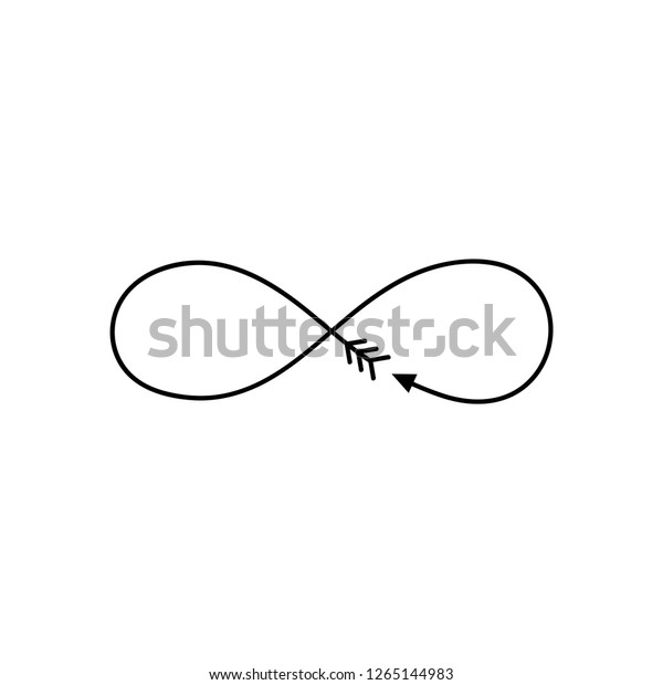 Arrow Stylized Black Infinity Symbol Stock Vector (Royalty Free) 1265144983