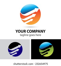 Arrow Symbol Logo Round Icon Stock Vector (Royalty Free) 232654975 ...