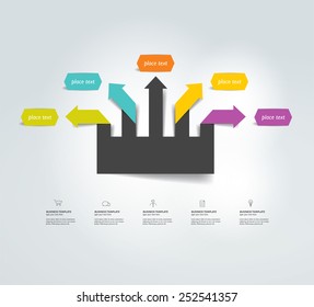 Arrow Template Flowchart Diagram Stock Vector (Royalty Free) 252541357 ...