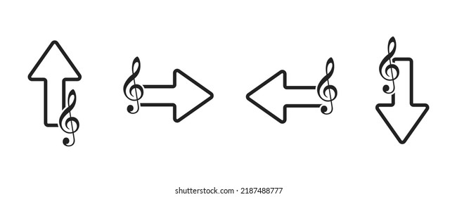 Arrow Treble Clef Icon Direction Related Stock Vector (Royalty Free ...