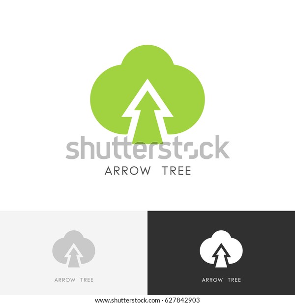 Arrow Tree Logo Plant Growth Symbol Stock Vector (Royalty Free ...
