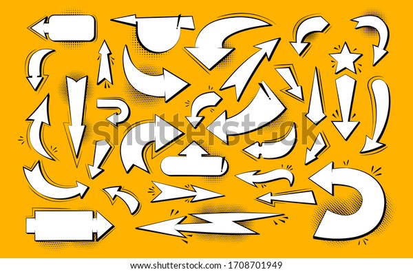 Arrow Various Directions Comic Pop Art Stock Vector (Royalty Free ...
