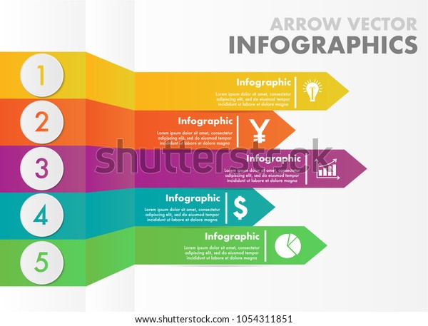 Arrow Vector Infographic Several Color 5 Stock Vector (Royalty Free ...
