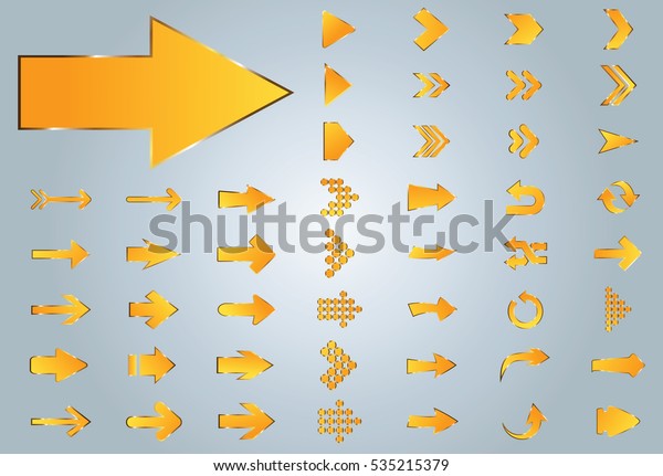 Arrow Vector Yellow Curve Line 3d Stock Vector (Royalty Free) 535215379 ...