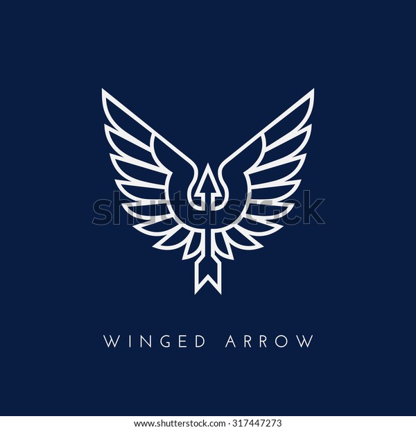 Arrow Wings Template Logo Label Emblem Stock Vector (Royalty Free ...