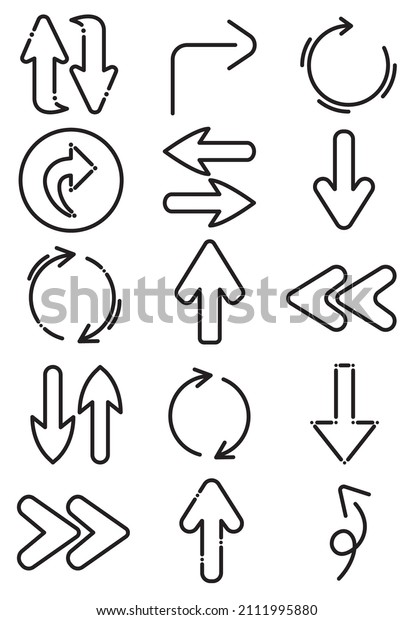 Arrows Big Black Icon Set Arrow Stock Vector (Royalty Free) 2111995880 ...